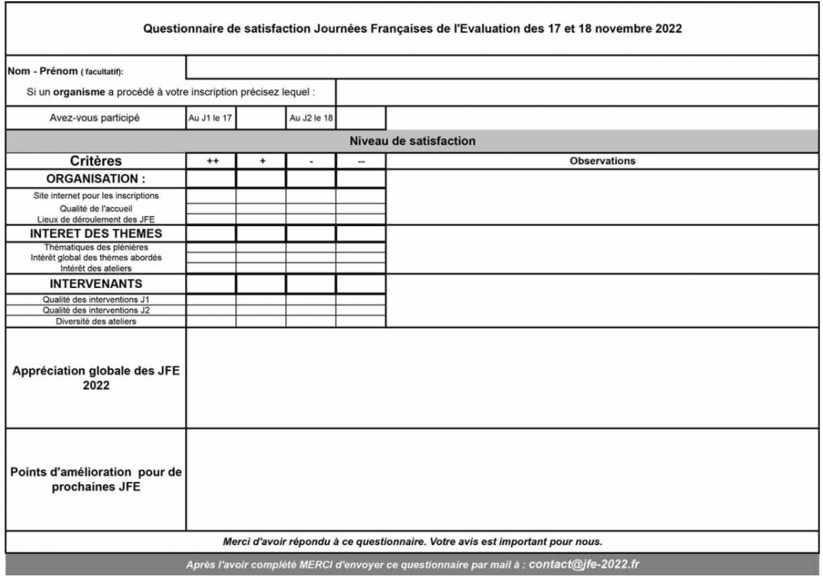 Questionnaire De Satisfaction Formation Exemple | Chtoby Pomnili